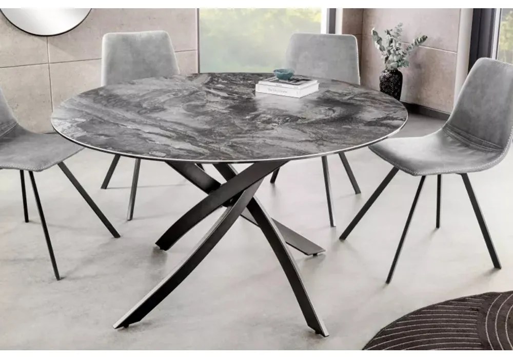Massive home | Kulatý jídelní stůl ALPINE TAUPE 120 CM keramika
