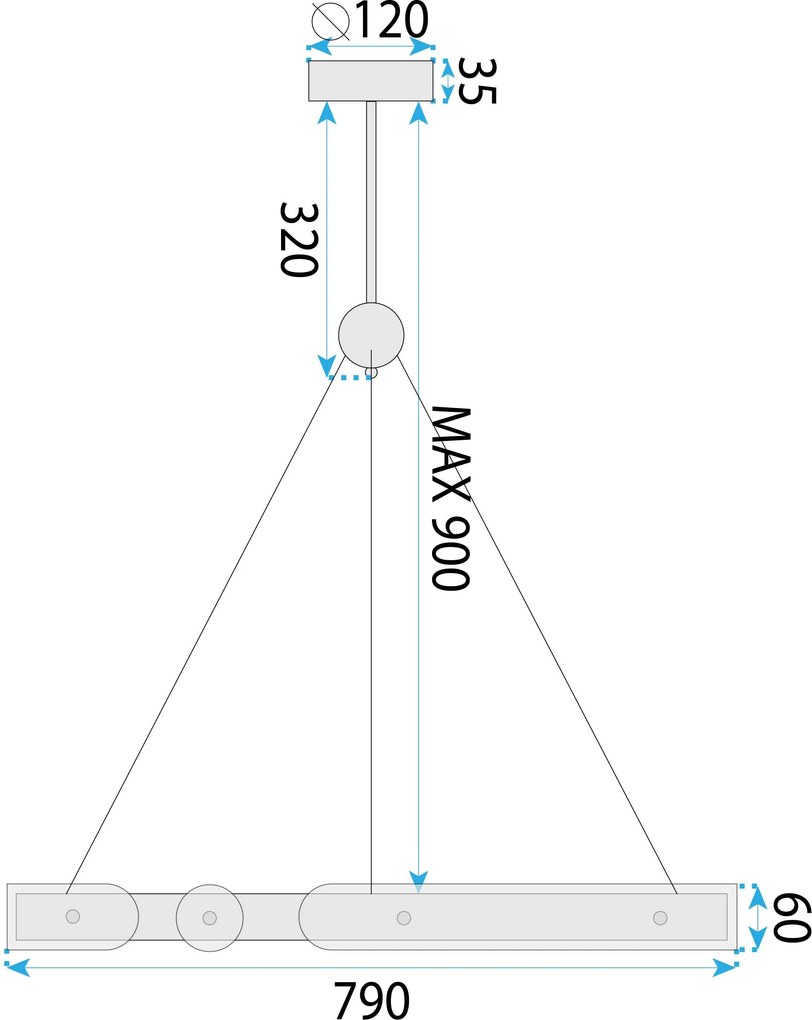 Toolight Loop, LED stropní svítidlo 79cm, 26W, dálkové ovládání, APP1549-CP, zlatá matná, OSW-06970