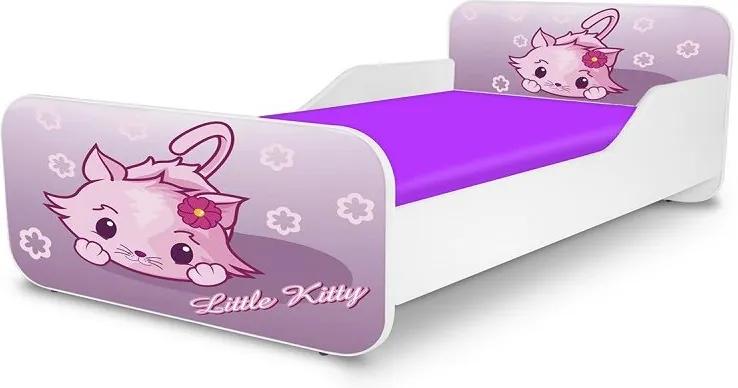 Dětská postel - Malé růžové kotě - small kwadra - 180 x 80 cm