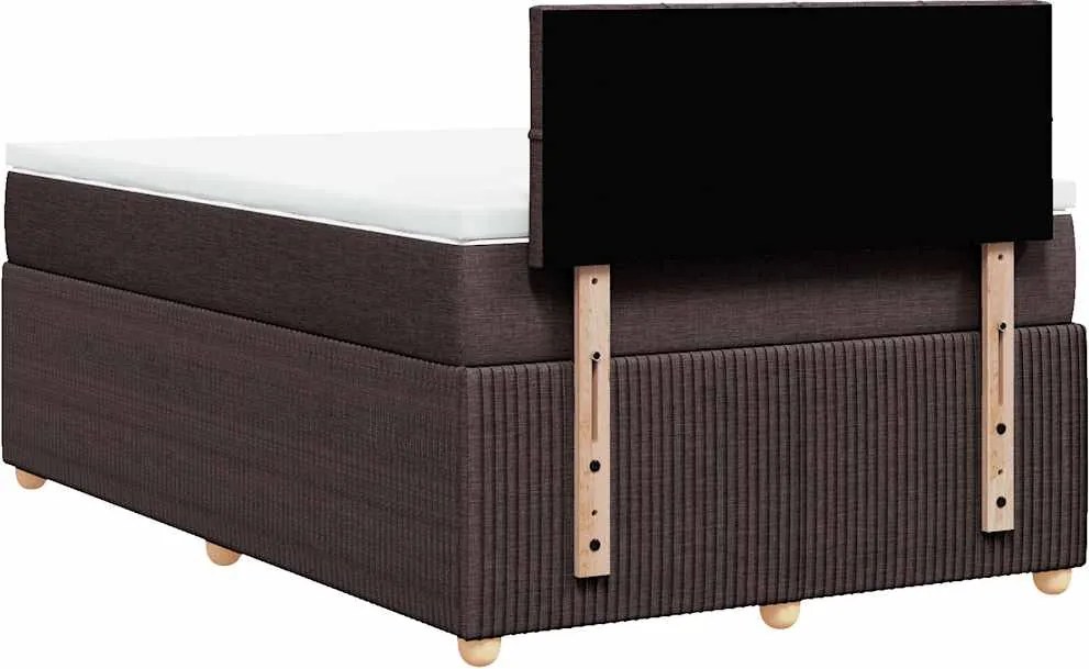 Box spring postel s matrací tmavě hnědá 120x200 cm textil 3287426