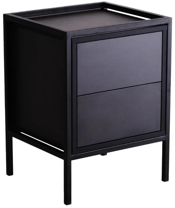 OnaDnes -20% Nordic Design Černý noční stolek Skipo se zásuvkami 60 x 45 cm