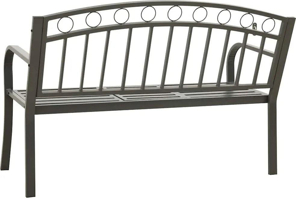 Zahradní lavice se stolkem šedá 120 cm ocel 319585