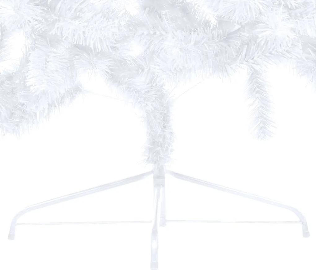 vidaXL Umělý vánoční půl stromek s LED a sadou koulí bílý 210 cm [3077571] Barva: Zeleno-šedý