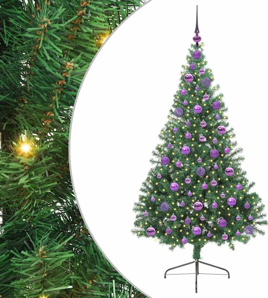 Umělý osvětlený vánoční stromeček Zelená 180 cm PVC 3397017