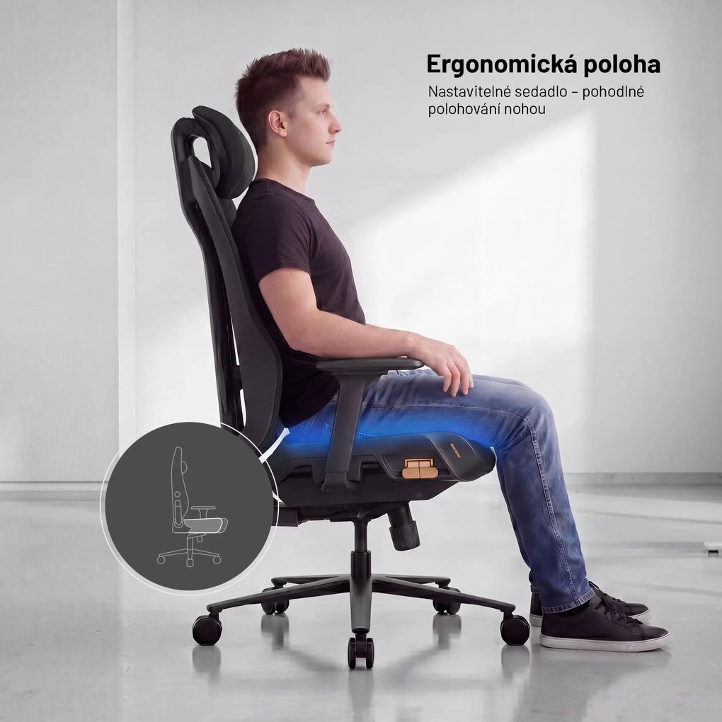 Ergonomická kancelářská židle černá: Diablo V-Flash Ultra Black