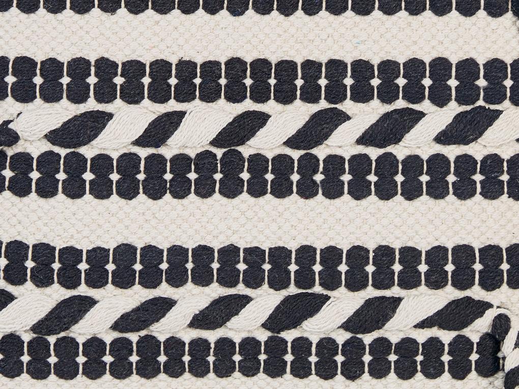 Bavlněný polštář se vzorem 45 x 45 cm černý/bílý ENDIVE Beliani