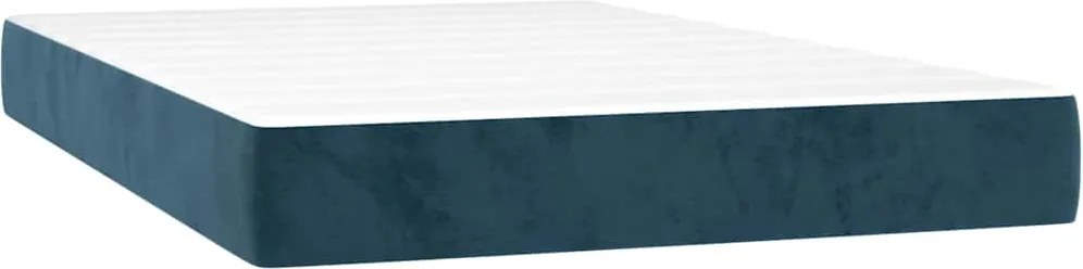 Box spring postel s matrací a LED tmavě modrá 120x200 cm samet 3136297