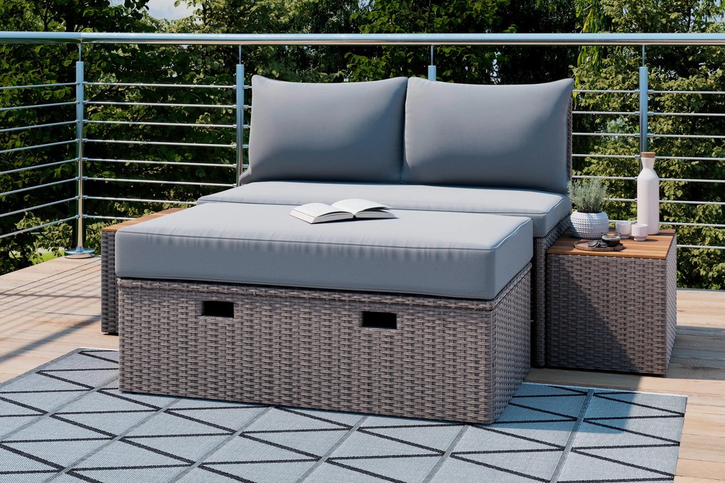 XXXLutz TERASOVÁ SEDACÍ SOUPRAVA dřevo, kov, plast, textil Ambia Garden - Online Only zahradní nábytek - 002913001702