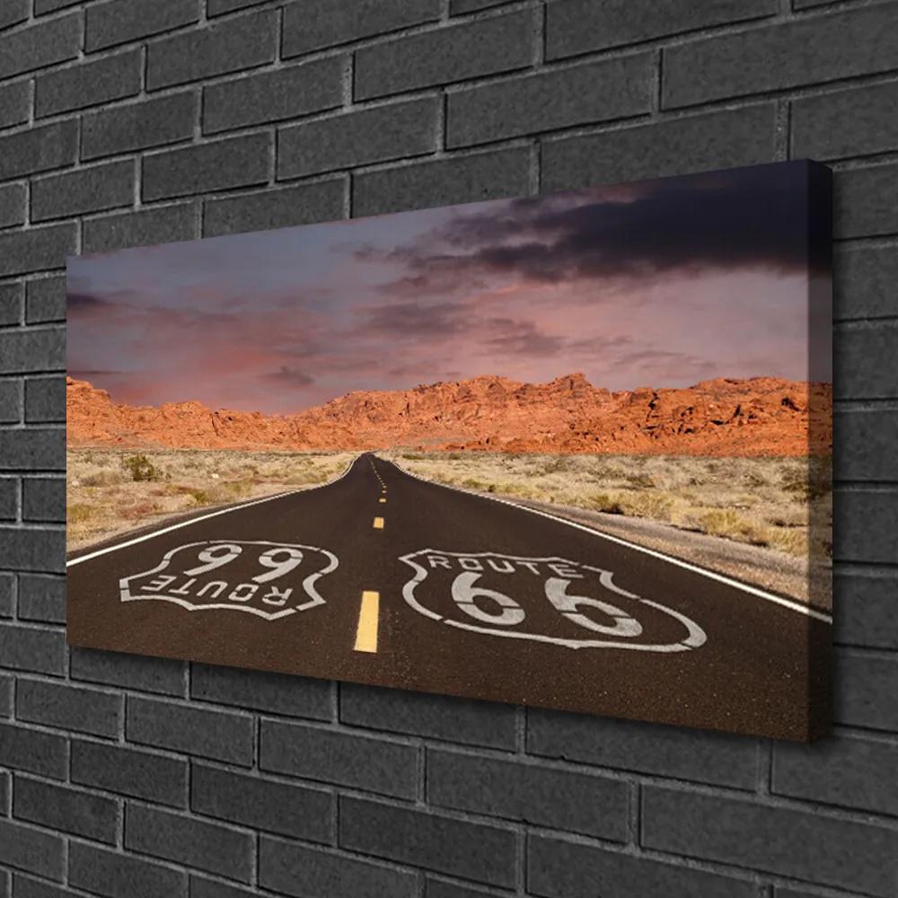 Obraz na plátně Dálnice Cesta Poušť 120x60 cm