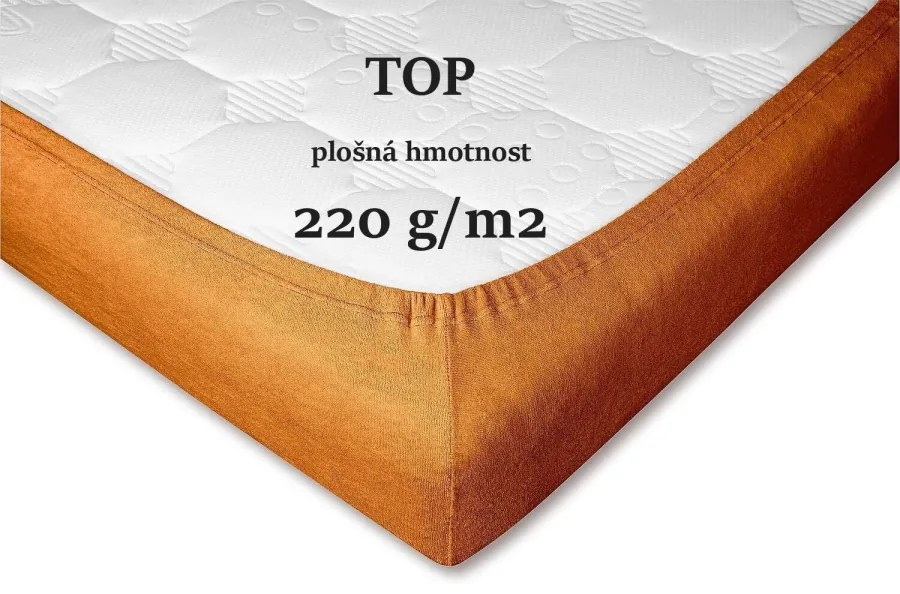 DADKA VRACOV Froté prostěradlo karamel Rozměr 90x200x25
