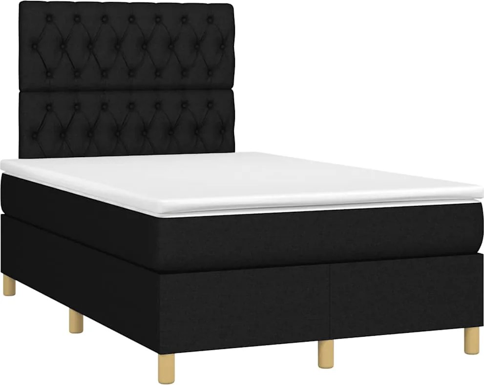 Box spring postel s matrací černá 120x190 cm textil 3269953