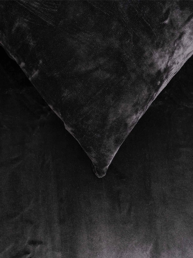 MK Lůžkoviny Prodloužené mikroplyšové povlečení Exclusive - Laura černá 140 × 220 cm, 70 x 90 cm