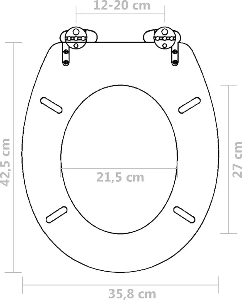 vidaXL WC sedátko s funkcí pomalého sklápění MDF prostý design hnědé [140800]