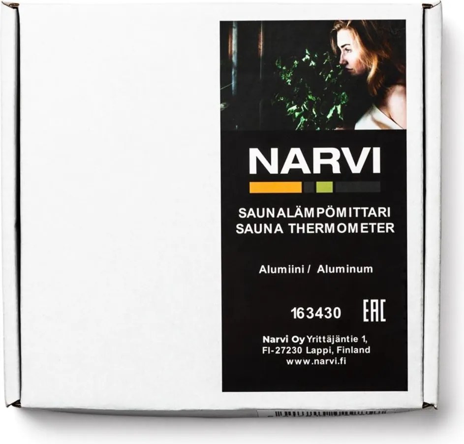 Narvi Black teploměr do sauny, černý