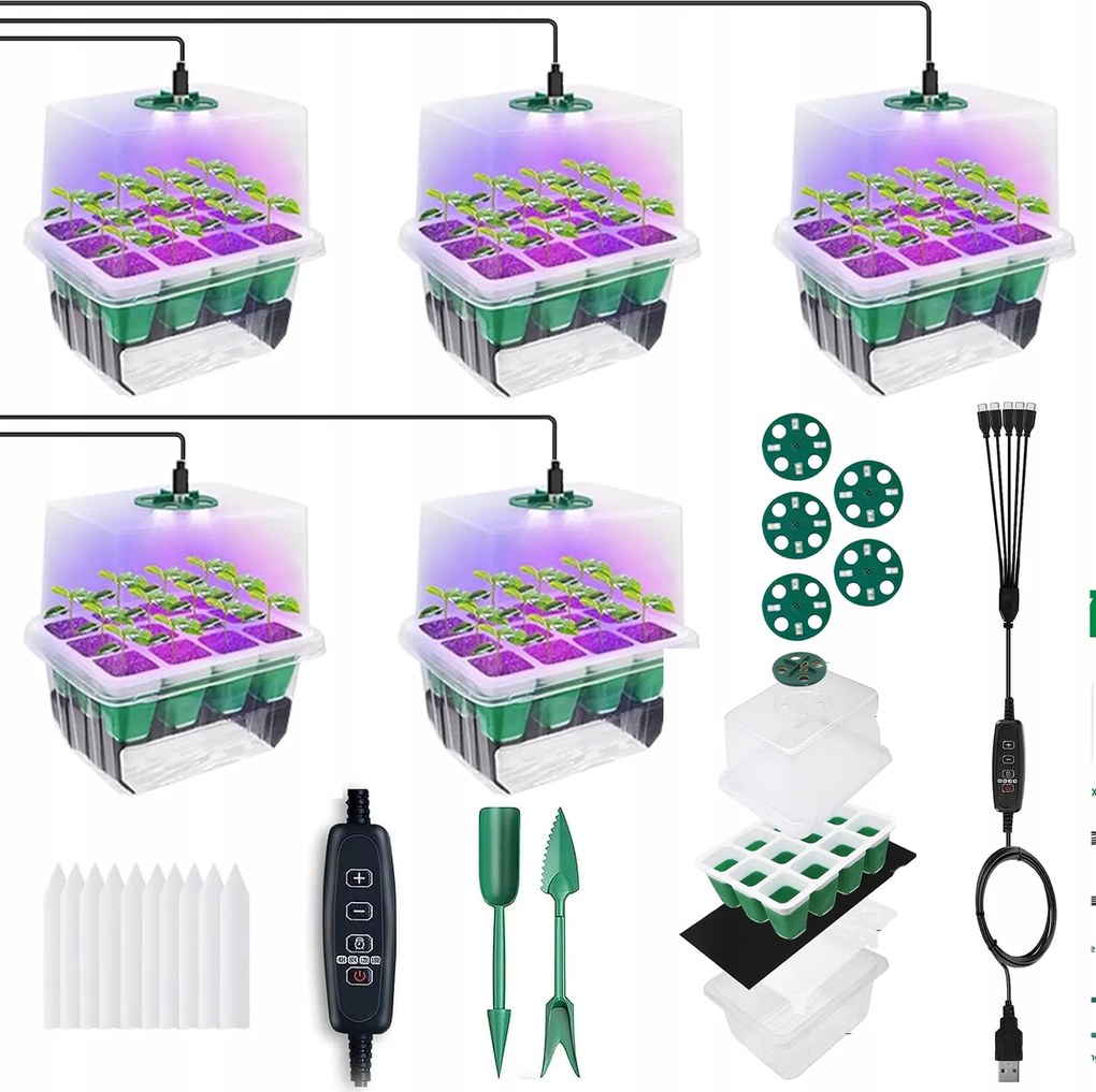 Mini Skleník Led Lampičky Skleník Usb Regulovatelná ventilace Rozsada 60x