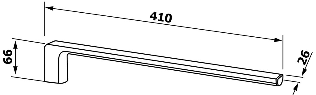 Sapho, PIRENEI pevný držák ručníků, 410mm, černá matná