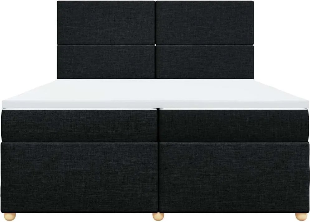 Box spring postel s matrací černá 200x200 cm textil 3293682