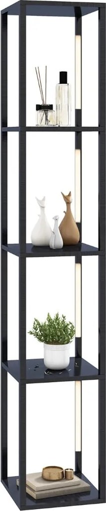 Costway Stojací lampa Moderní osvětlená úložná police – 29 × 29 × 163 cm, černý
