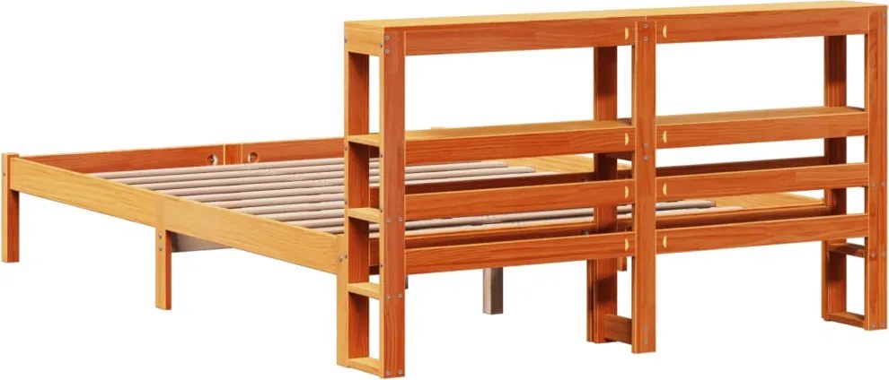 Rám postele s čelem voskově hnědý 120 x 190 cm masivní borovice 3305734