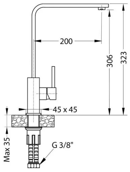 ALVEUS 1136742 - Dřezová baterie AFRA 32,3 cm granit/černá