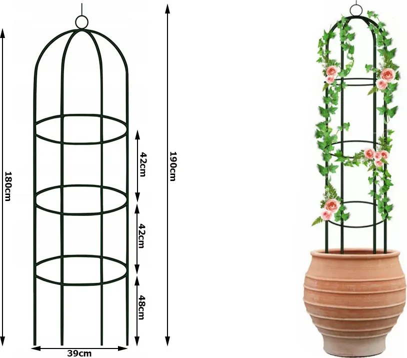 Verk Group Zahradní pergola květinový podpůrný sloup pro popínavé rostliny obloukový zvon pro růže 190