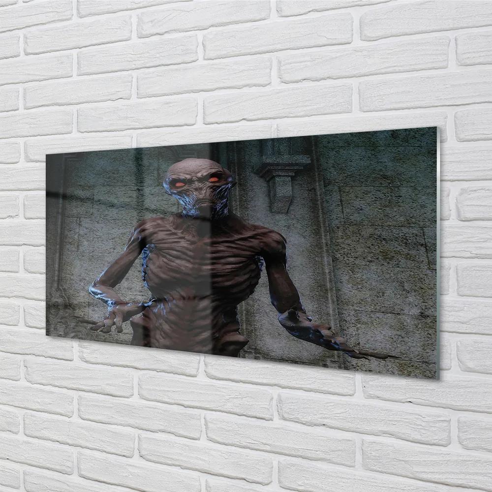 akrylový obraz Strašná postava v budově 125x50 cm