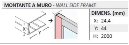 FORTE Sprchové dveře ESSENCE N2S BARVA rámu - Bílá, Rozměr A - 90 cm, Výplň - Stampato C bezpečnostní sklo - 6 mm BEN2S13