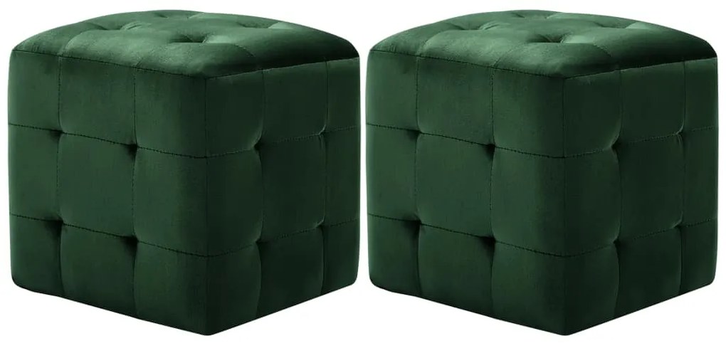 Taburety 2 ks zelené 30 x 30 x 30 cm sametová látka 278387