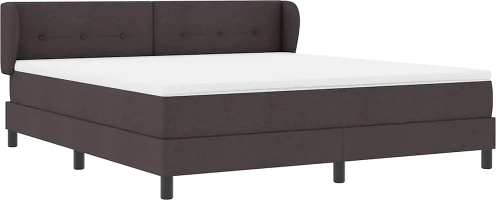 Postel s boxspringem s čelo Tmavě hnědá 180 x 200 cm textil 3340041