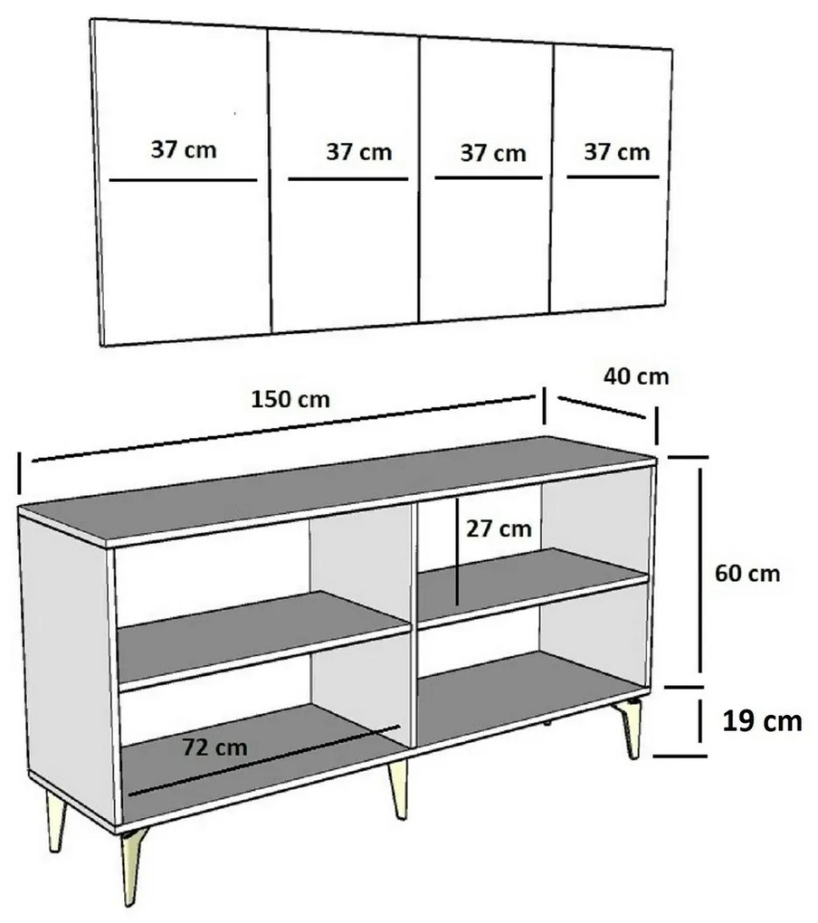 Skříňka Midas Anthracite and Silver