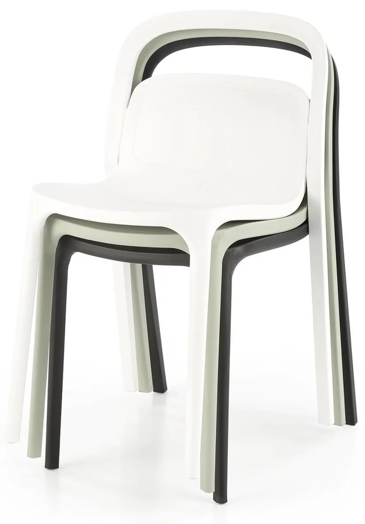 Bílá plastová židle K490