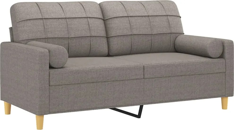 2místná pohovka s polštáři taupe 140 cm textil 3200789