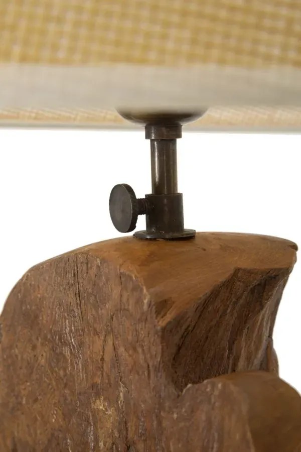 Stolní lampa Kepala 35 cm z masivu hnědá