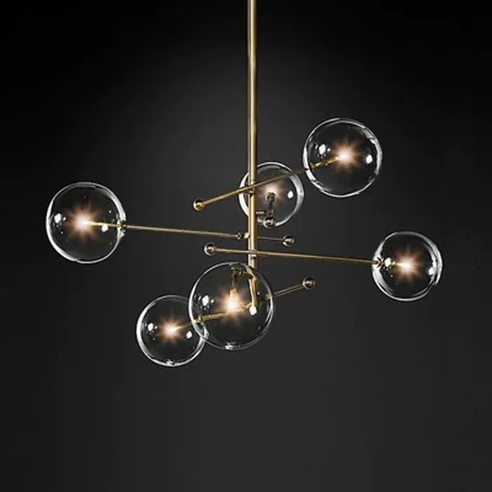 Tolight, Závěsná lampa - skleněné koule 6 ks APP919-6CP, zlatá, OSW-03231