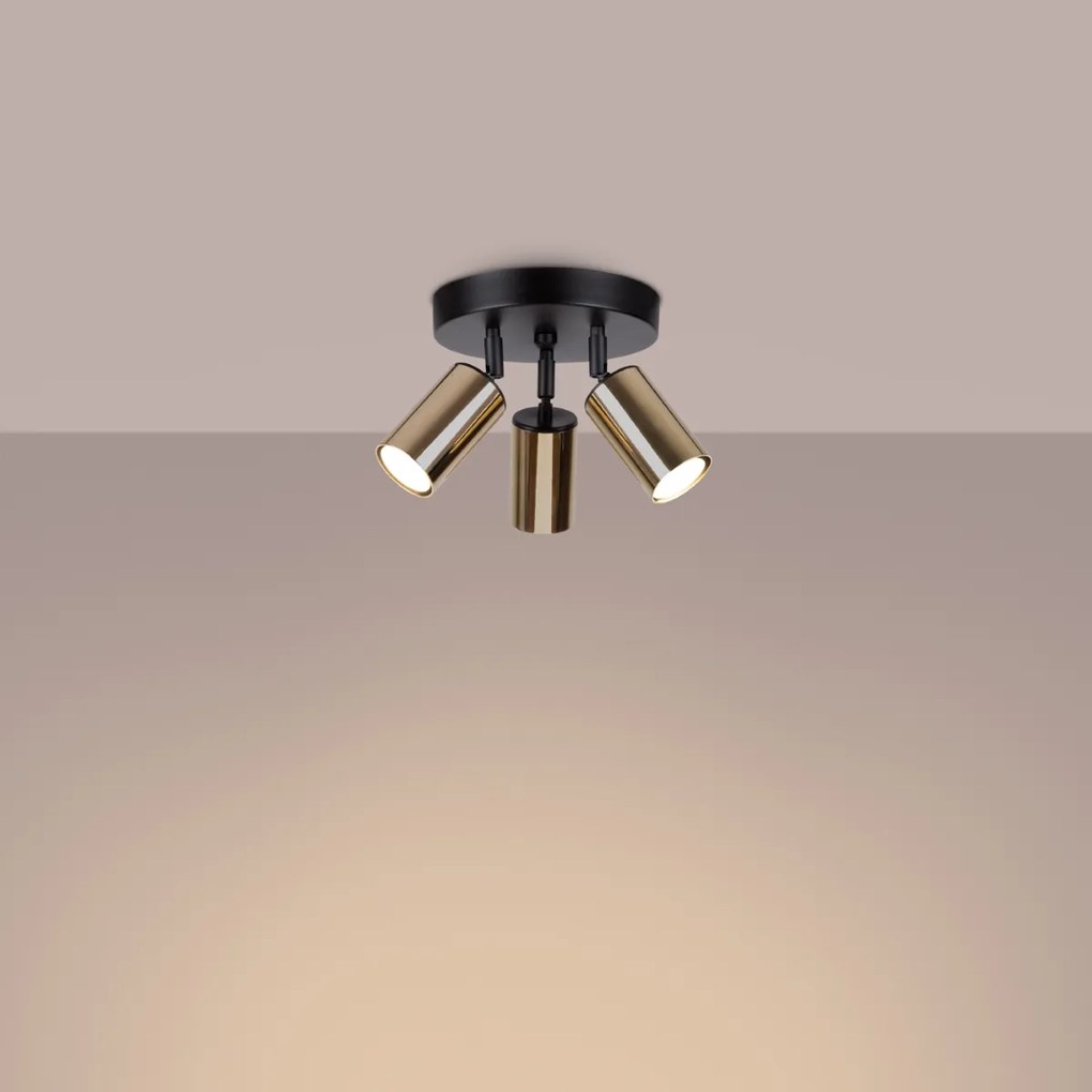 Sollux Lighting Stropní svítidlo WINX 3P Černá/zlaté