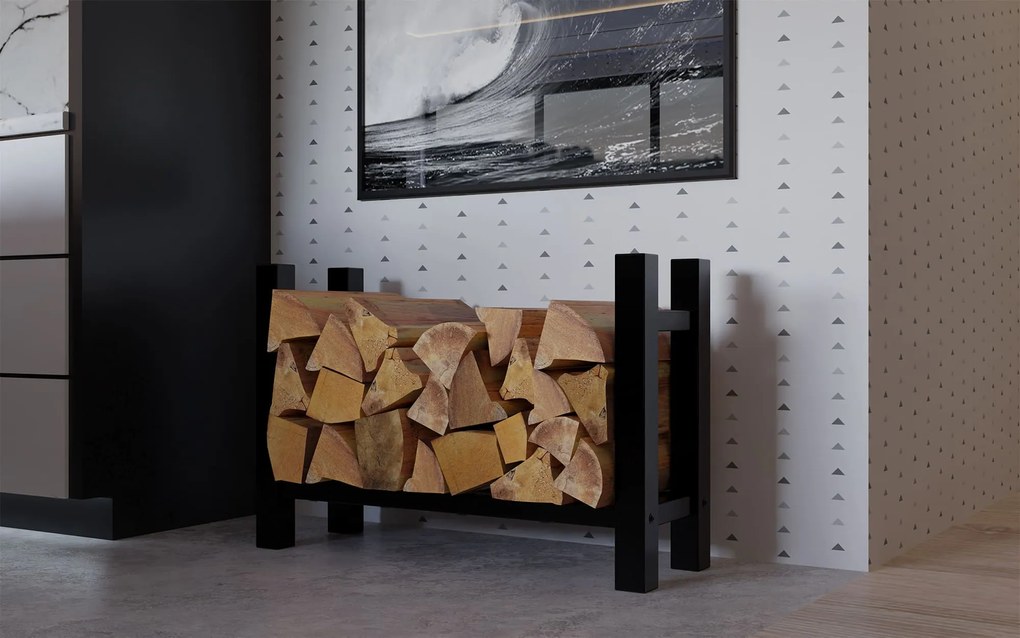 Stojan na palivové dřevo Heidal - hranatý rám | 60x80x30 cm
