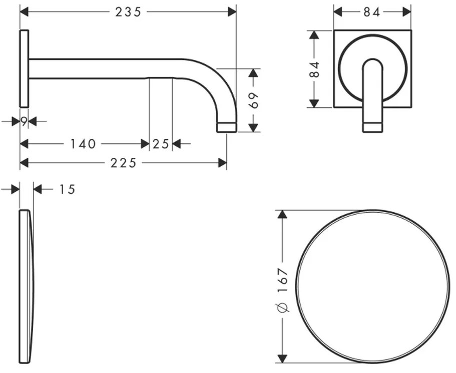 Axor Uno2 - Elektronická umyvadlová baterie pod omítku, chrom 38120000