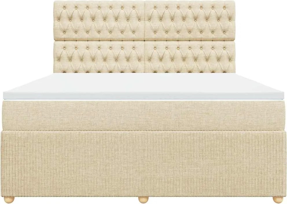 Box spring postel s matrací krémová 180x200 cm textil 3294447