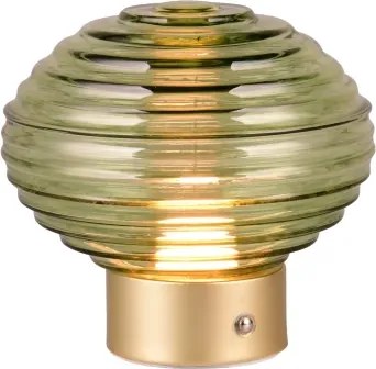 LED stolní lampa nabíjecí Earl 14 cm, zelené sklo