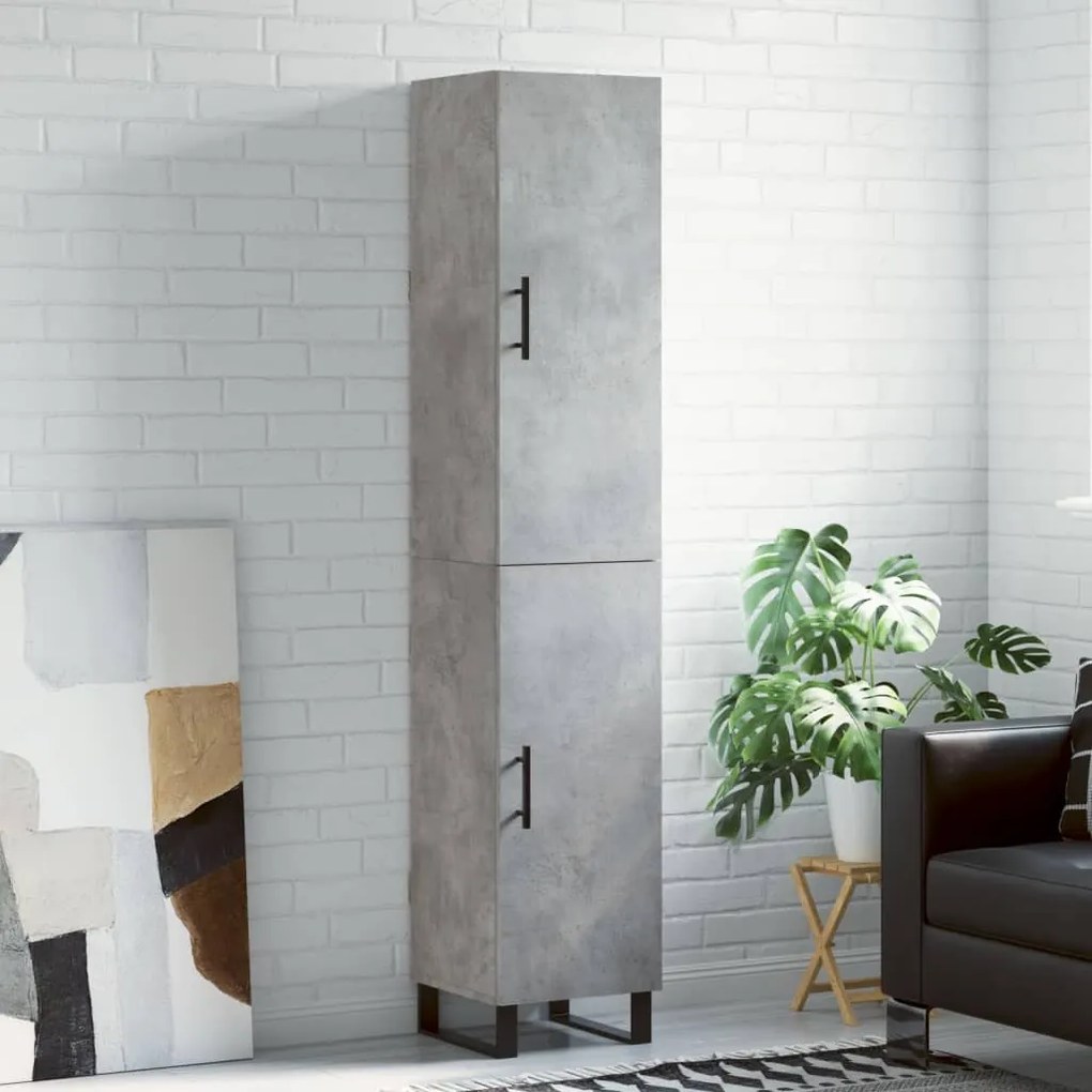 Skříň highboard betonově šedá 34,5x34x180 cm kompozitní dřevo 3198813