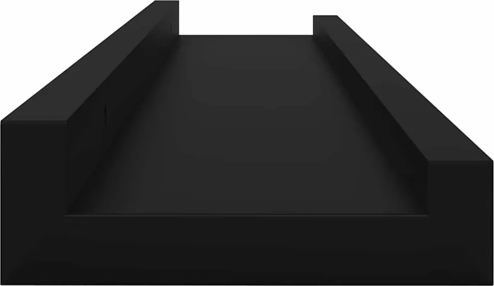 Nástěnné police 4 ks černé 60 x 9 x 3 cm 326668