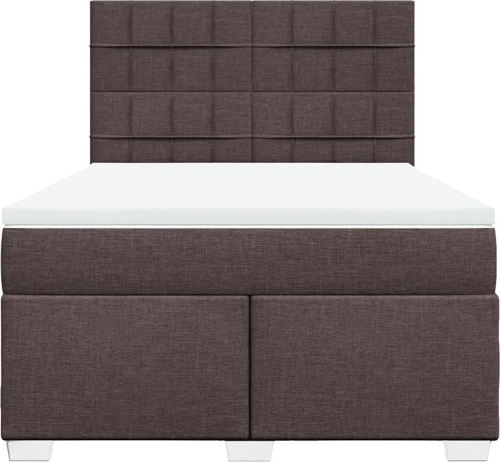 Box spring postel s matrací tmavě hnědá 140x190 cm textil 3292786