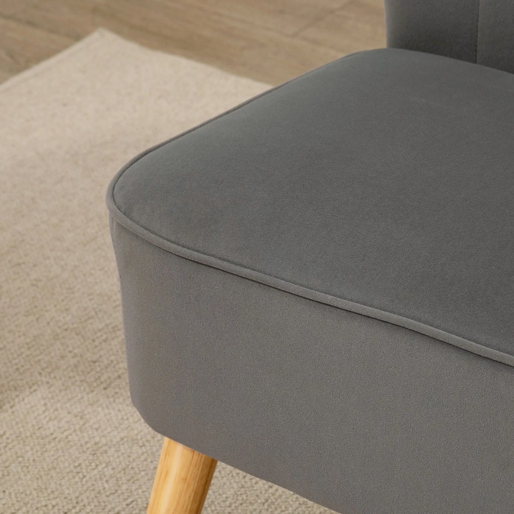 HOMCOM 2místná pohovka dvoumístný loveseat se vzhledem lnu, dvojsedák, dřevěné nohy, do 150 kg, tmavě šedá, 117 x 56,5 x 77 cm