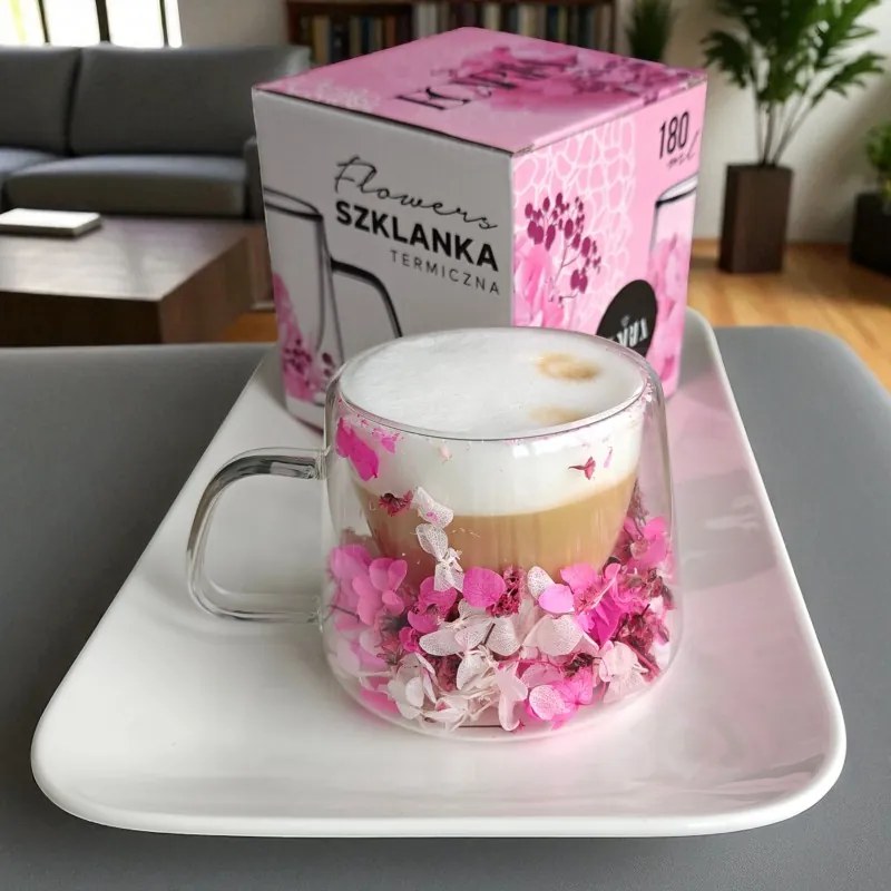 Flamenco Mystique Termoska s hortenzií a růží 180 ml 1 ks - designová termoska 188 SZK