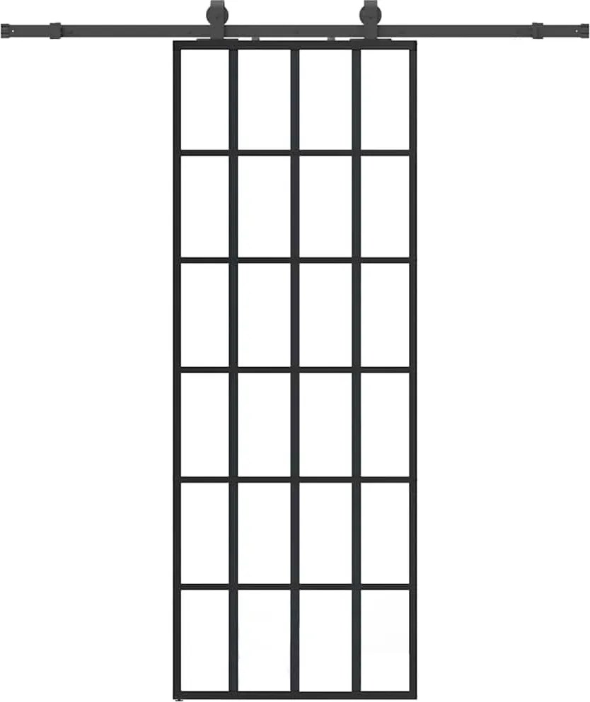 Posuvné dveře se sadou kování černé 76x205 cm ESG Glass 3375793