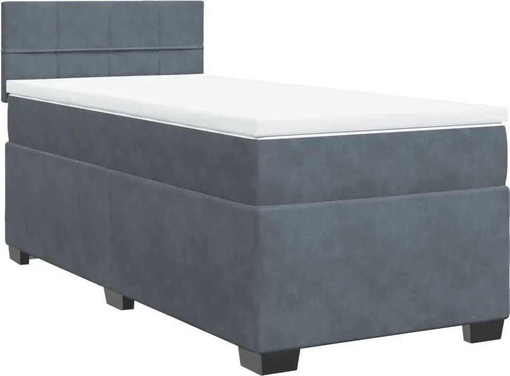 Box spring postel s matrací tmavě šedá Single samet 3288770