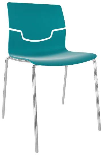 GABER - Židle SLOT NA - tyrkysová/chrom