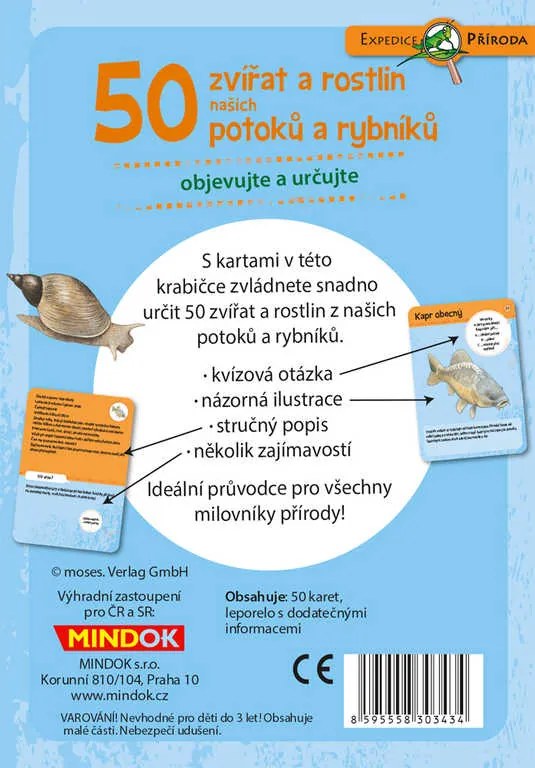MINDOK HRA kvízová Expedice Příroda: 50 zvířat a rostlin potoků naučná mn343