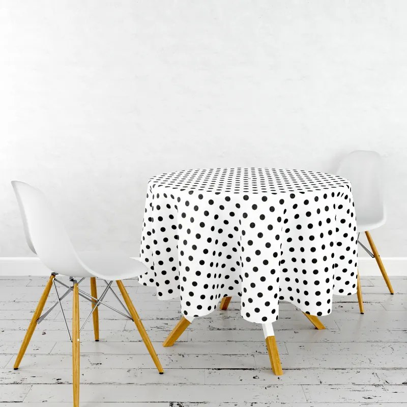 Ubrus PVC kulatý M-097A - Puntíky (různé velikosti)