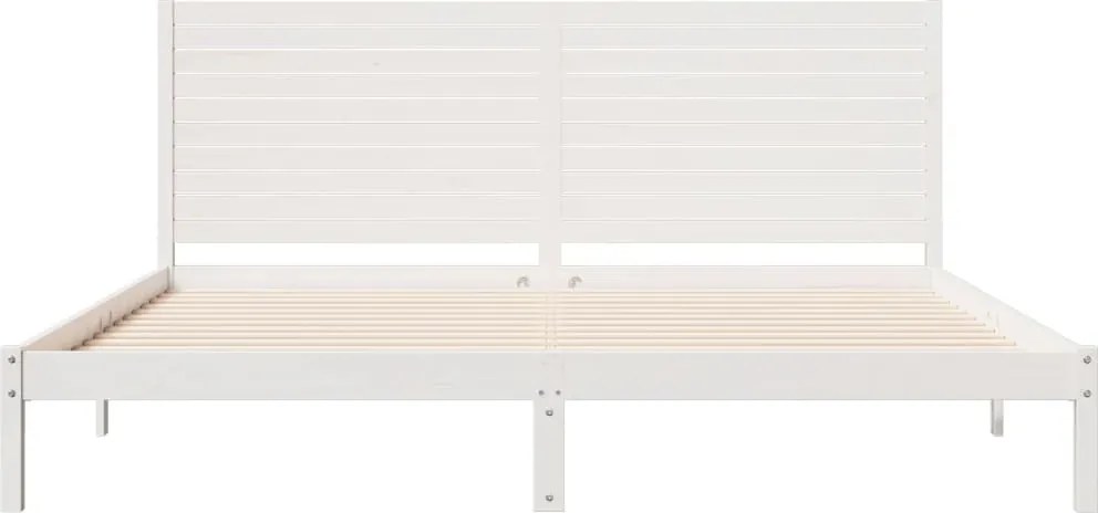 Prodloužený rám postele bez matrace bílý 180 x 220 cm masiv 3309318